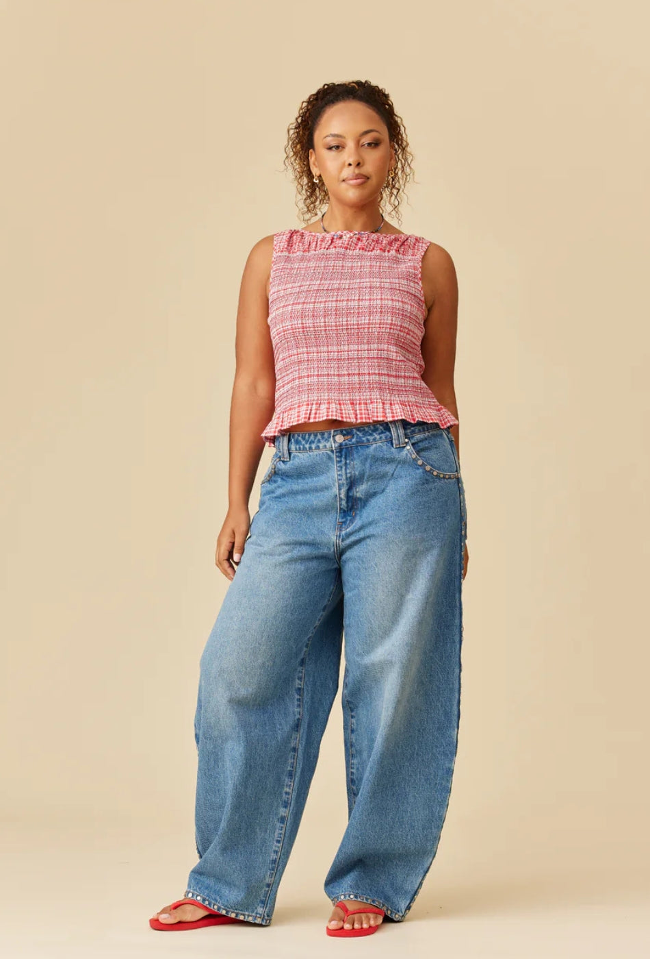 Ruby - Antastasia Tank - Red/Aqua/Tartan – The General Store